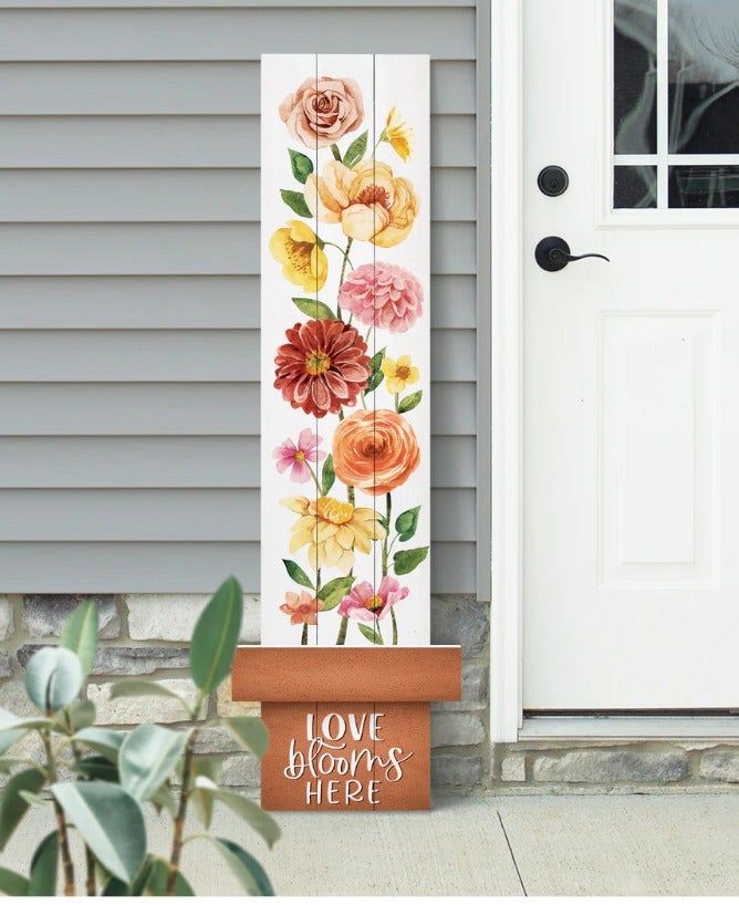 Porch Leaner | Love Blooms Here | | VINTAGE NINETEEN89